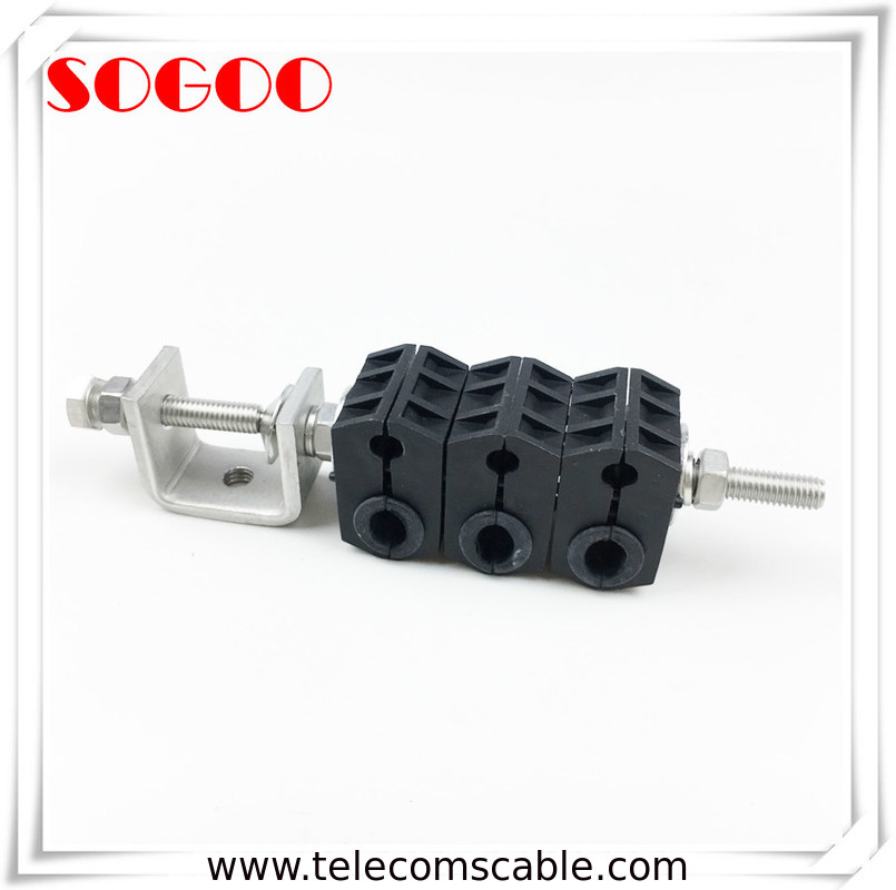Power And Fiber Optic Coaxial Feeder Cable , 3 Ways Optical Cable Clamp