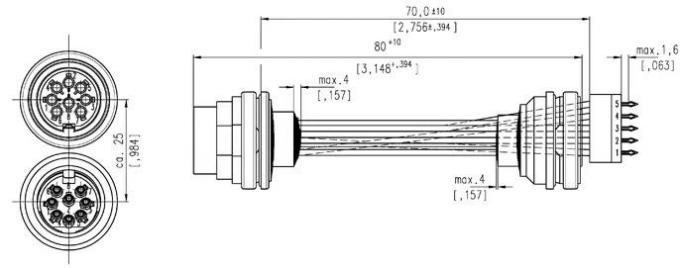 Antenna 8pin AISG RET Cable With M16 Circular Connectors