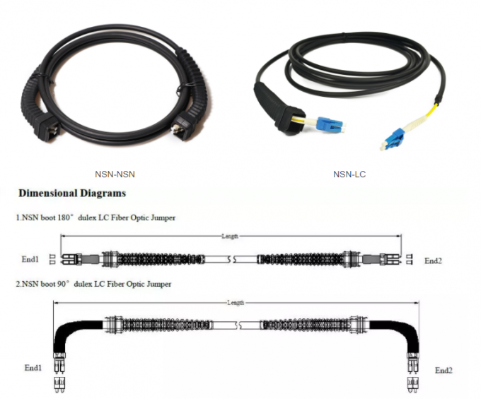 5.0mm Duplex LC CPRI Outdoor Fiber Optic Cable with NSN boot