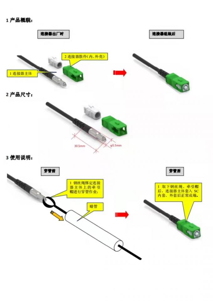 FTTH Drop Jumper With SC/Apc Connector, Model Opt-Mtc-Sc