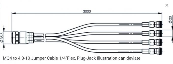 Huawei 04131960 & 04131959 MQ4 MQ5 To 4.3-10 1/4" Flex Jumper Cable Assemblies For Signal