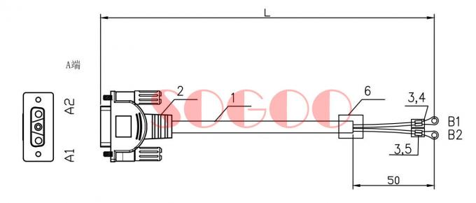 Ericsson BBU DC Power Cable , RRU DC Jumper Cable For Base Band Cabinet