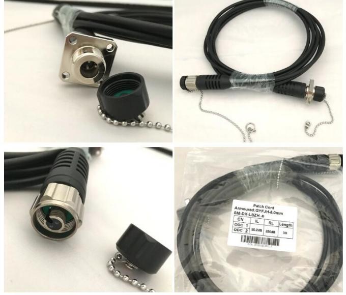 2 Core Armored Outdoor Fiber Patch Cable With ODC Connector Plug Socket